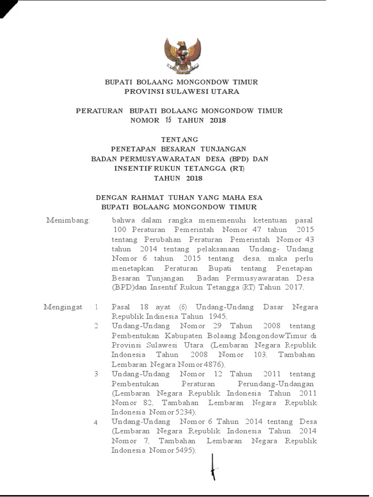 Perbup No. 15 Tahun 2018 PDF | PDF Perbup No. 15 Tahun 2018 PDF | PDF