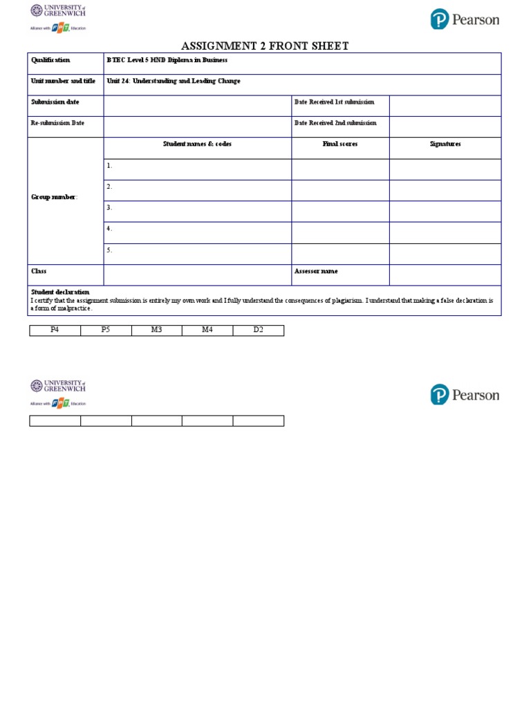 5075 - Assignment 2 Frontsheet | PDF | Educational Assessment And Evaluation | Learning