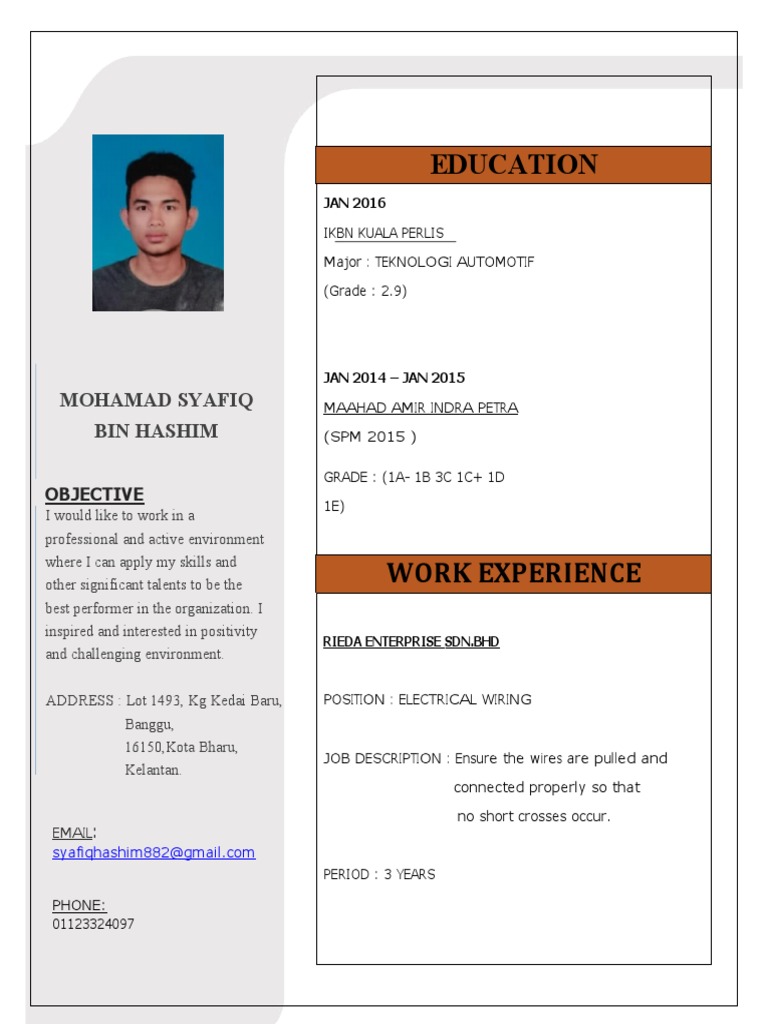 Resume Mohamad Syafiq | PDF