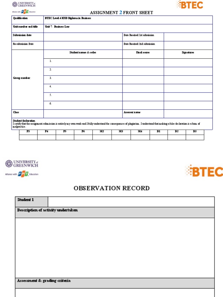 FRONTSHEET 2-Assignment 2 (For Group) - 24422 | PDF