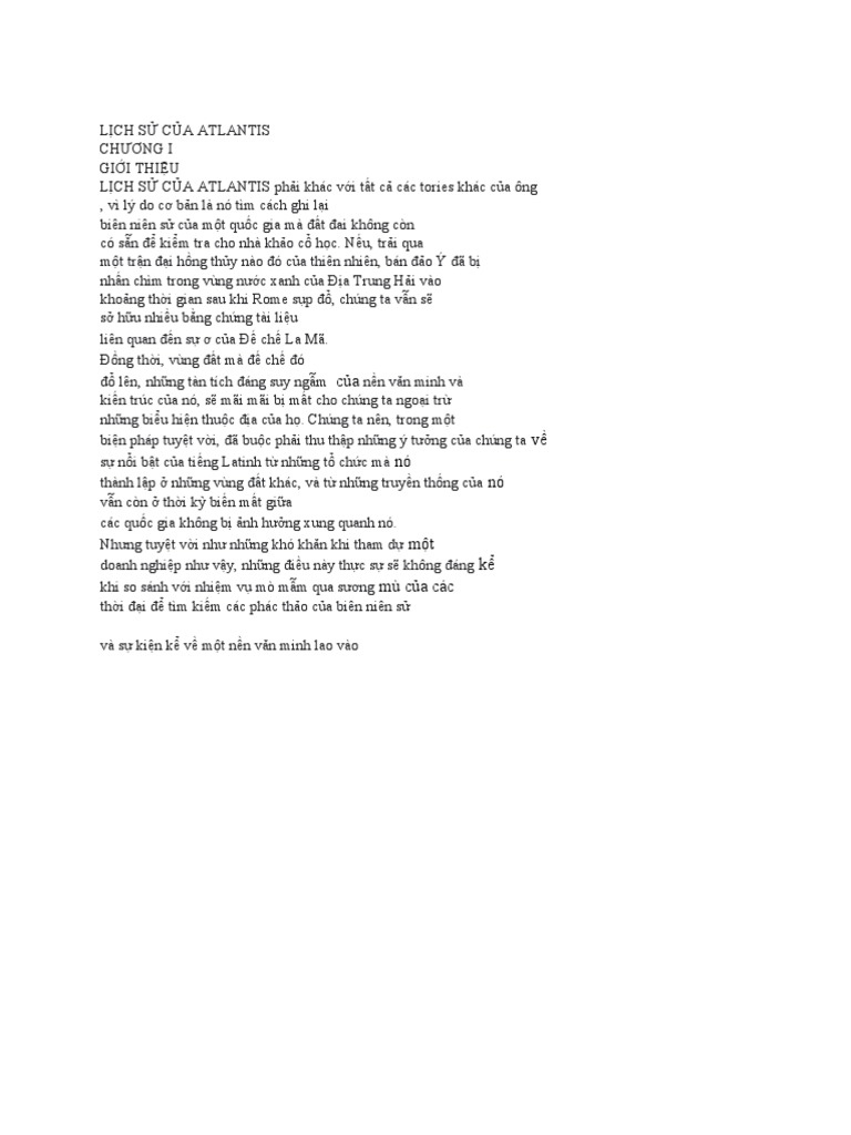 LỊCH SỬ CỦA ATLANTIS | PDF