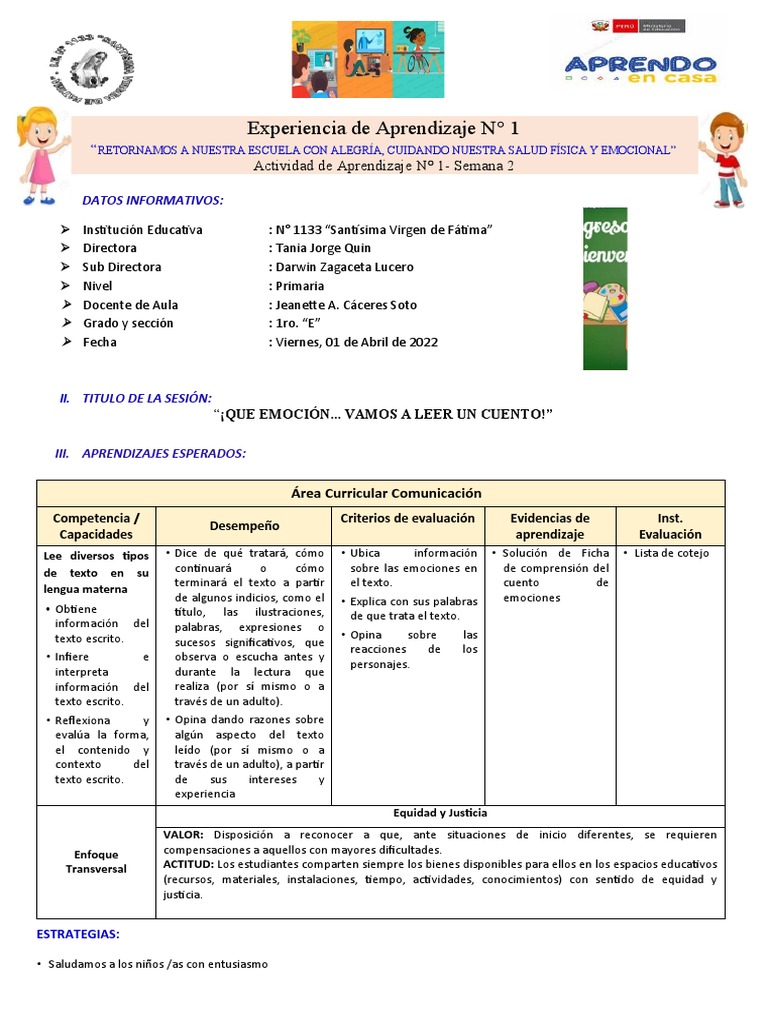 Actividad de Aprendizaje 3-Sem. 2 | PDF | Las emociones | Aprendizaje
