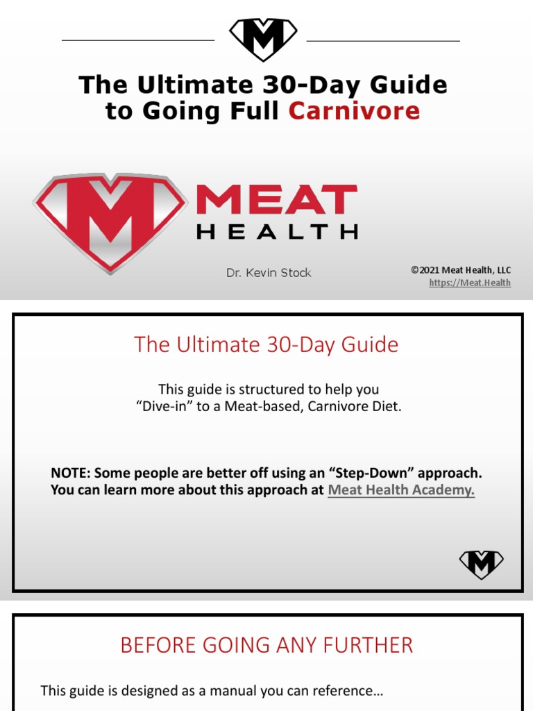 The Ultimate 30 Day Guide To Going Full Carnivore PDF | PDF | Ketosis ...