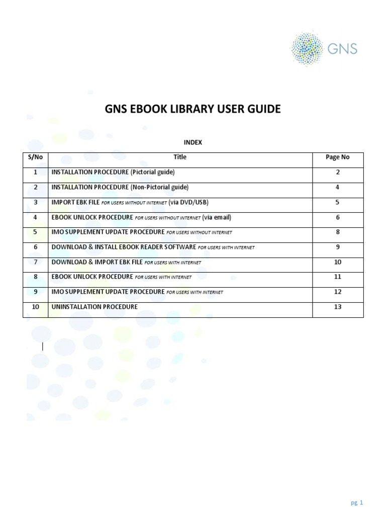 GNS eBook Library Installation Guide | PDF | Installation (Computer ...