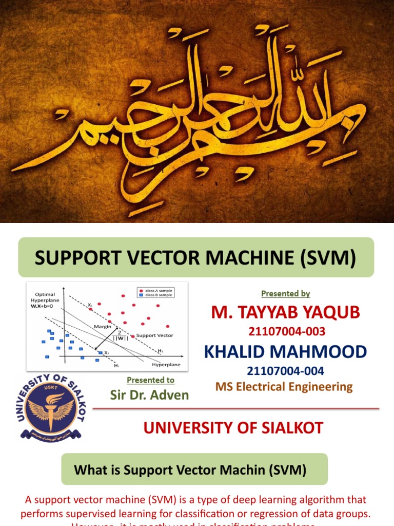 Presentation On Support Vector Machine (SVM) | PDF | Support Vector Machine | Statistical ...