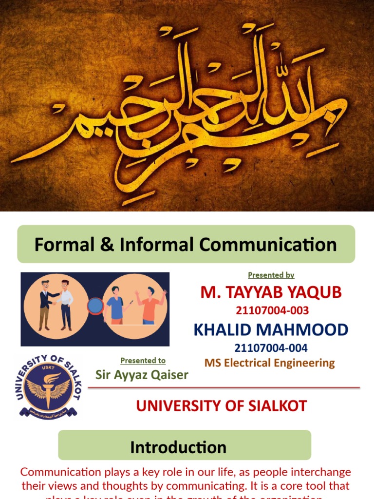 Presentation On Formal & Informal Communication | PDF | Communication ...