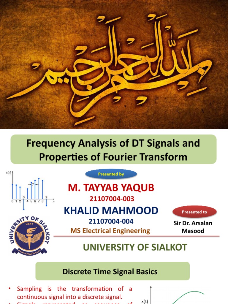Presentation On Frequency Analysis of DT Signals and Properties of Fourier Transform | PDF ...