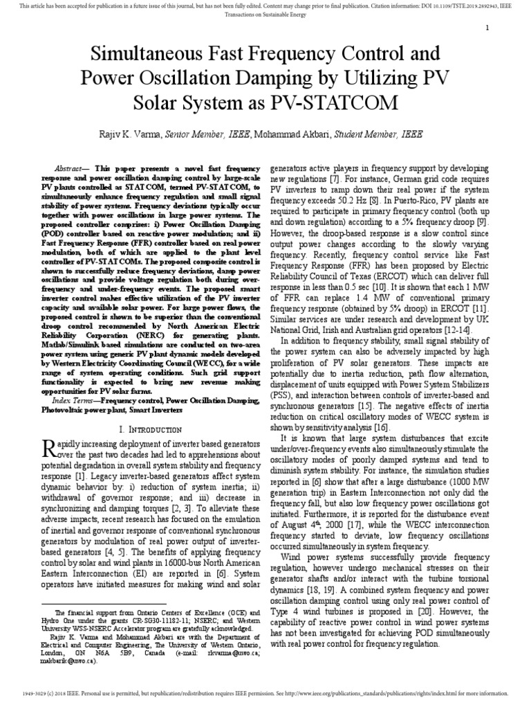 2-Utilizing PV As STATCOM - 3 | PDF | Power Inverter | Photovoltaics