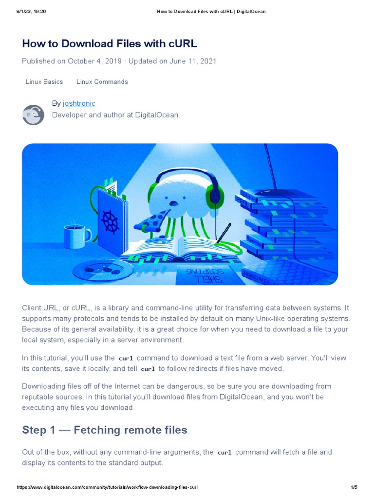How To Download Files With cURL - DigitalOcean | PDF | Networking | Internet & Web