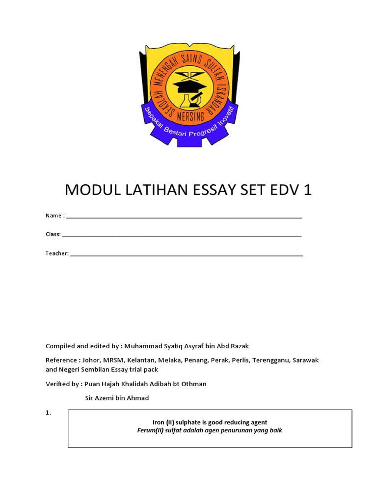 Set Latihan Edv 1 | PDF