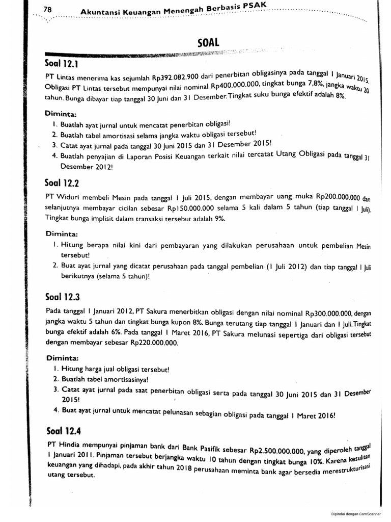 Soal Liabilitas Jangka Panjang - Akmen 2 | PDF