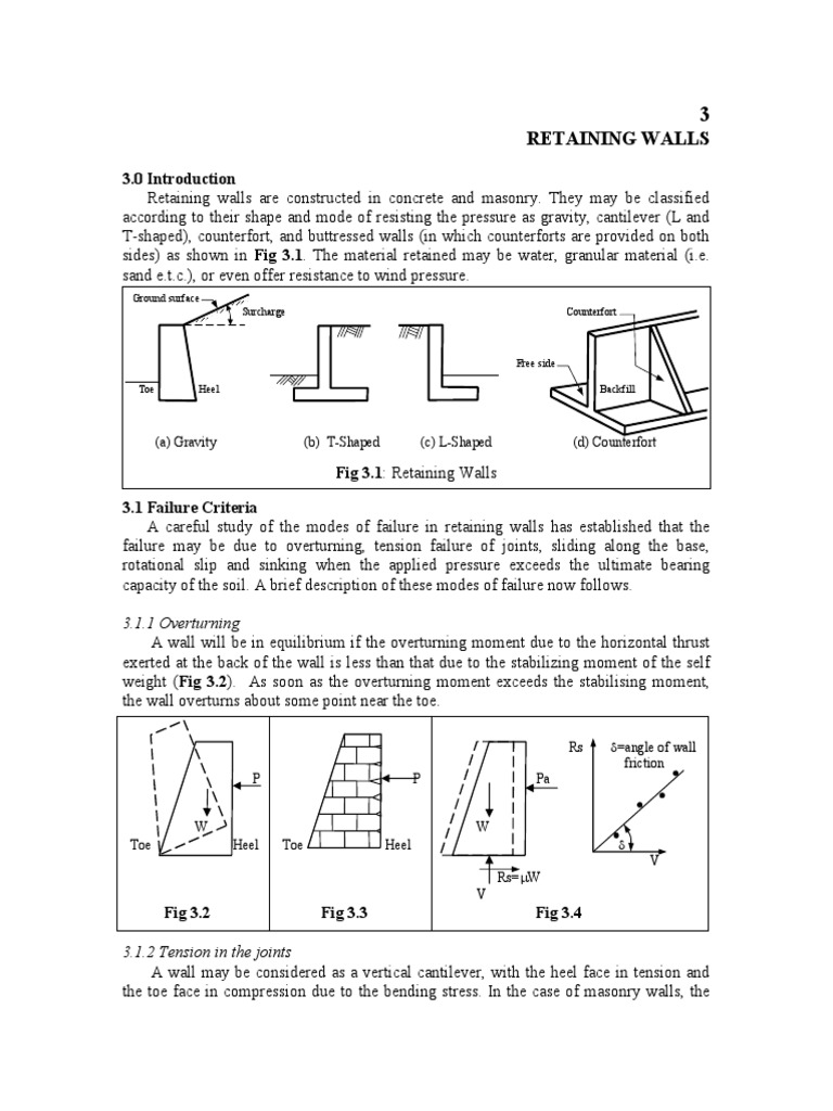 Retaining Wall Stability Analysis | PDF | Friction | Pressure