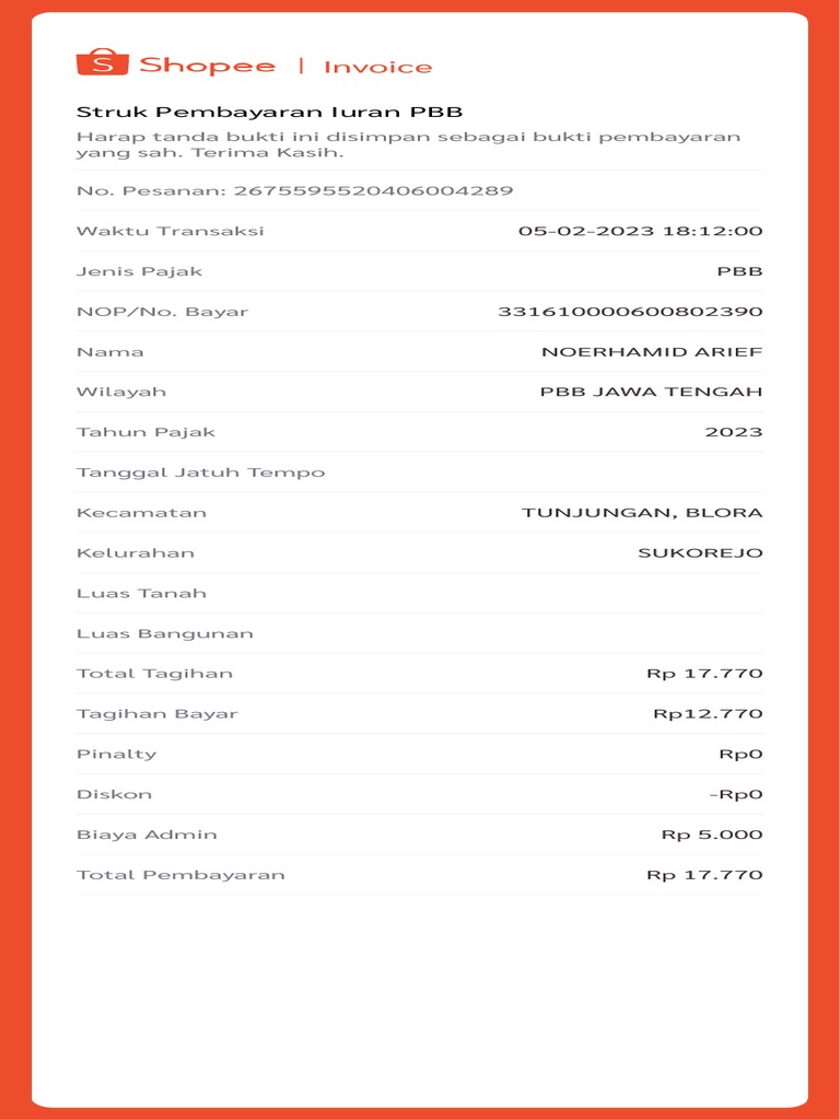 E-Receipt - Tanda Terima Shopee | PDF