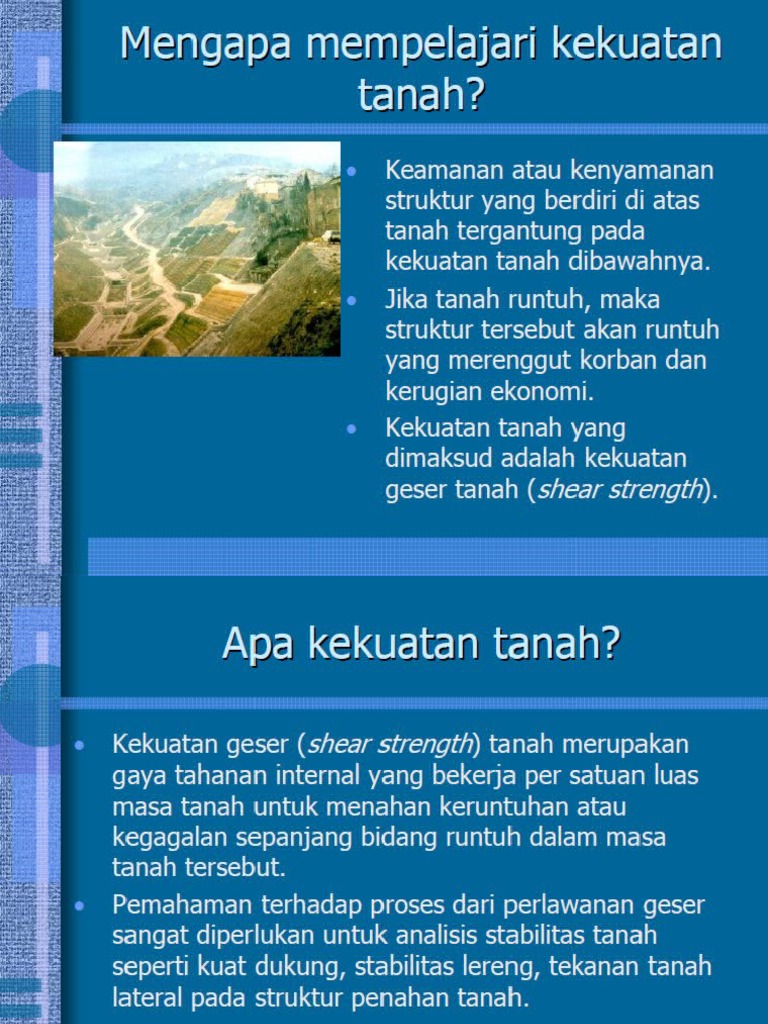 Tanah Geser Dan Pergeserannya | PDF