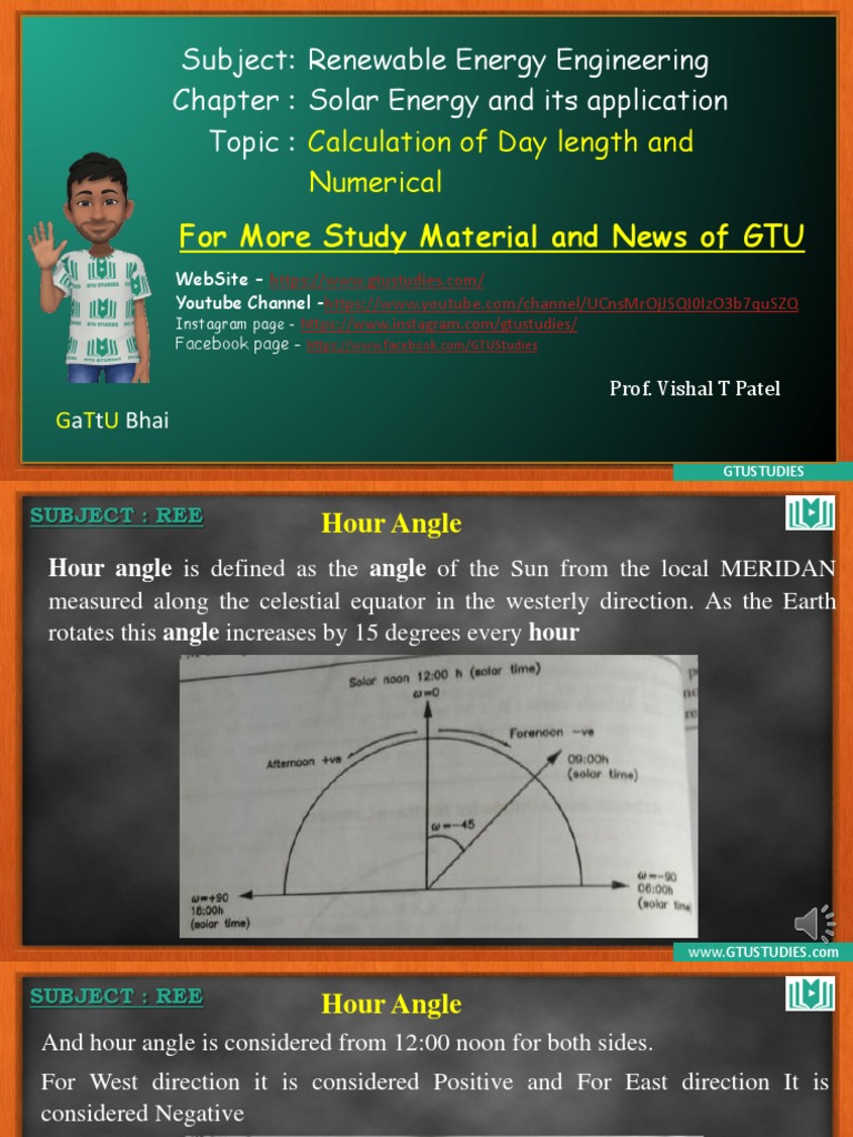 Calculation of Day Length and Numerical | PDF | Latitude | Angle