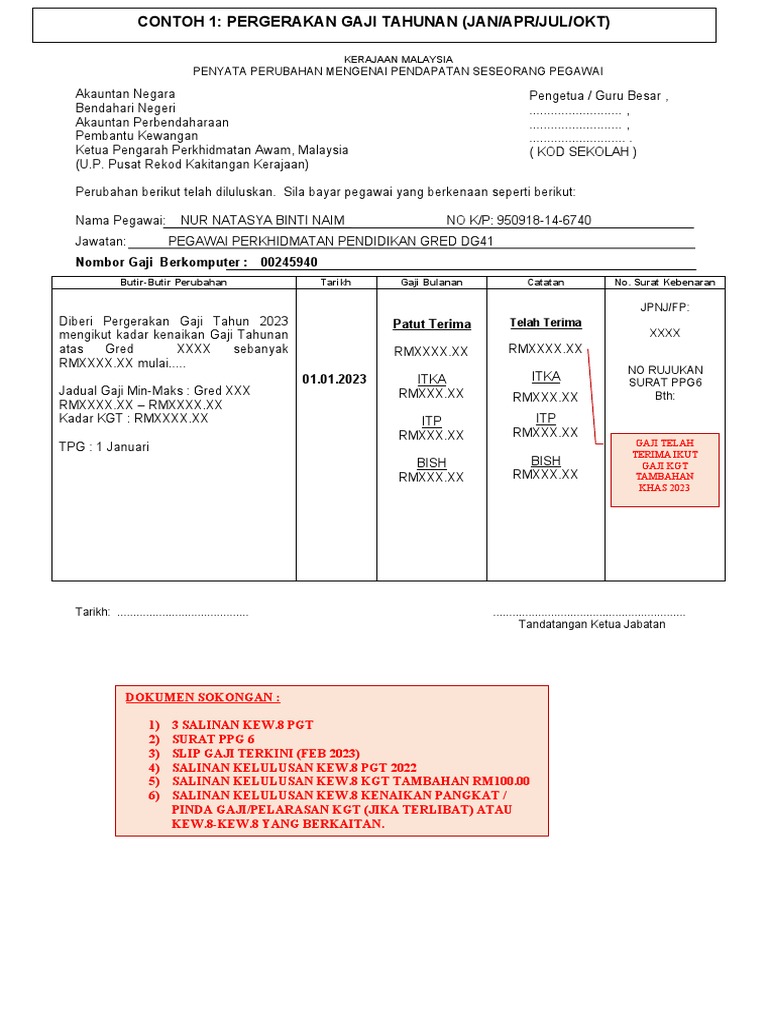 Contoh Kew8 PGT Dan Apc 2023 | PDF
