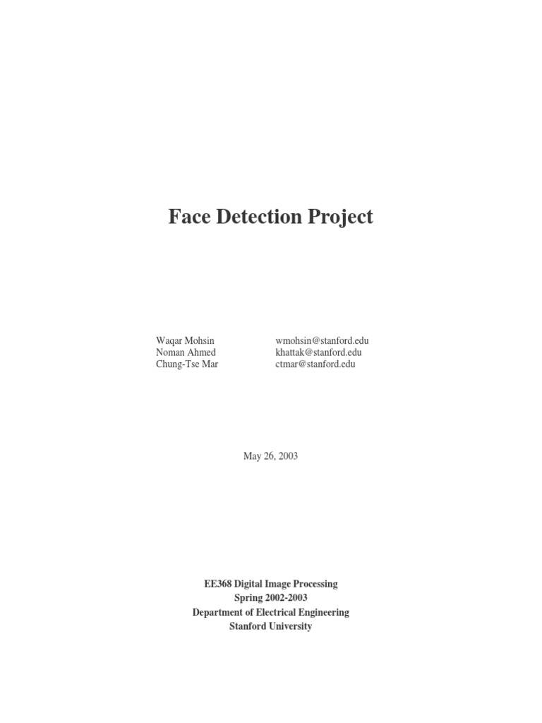 Face Detection Project: Design and Implementation of a Face Detector ...