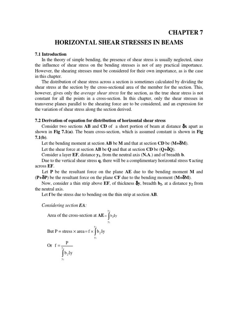 Shearing Stresses May 2021 | PDF | Bending | Stress (Mechanics)