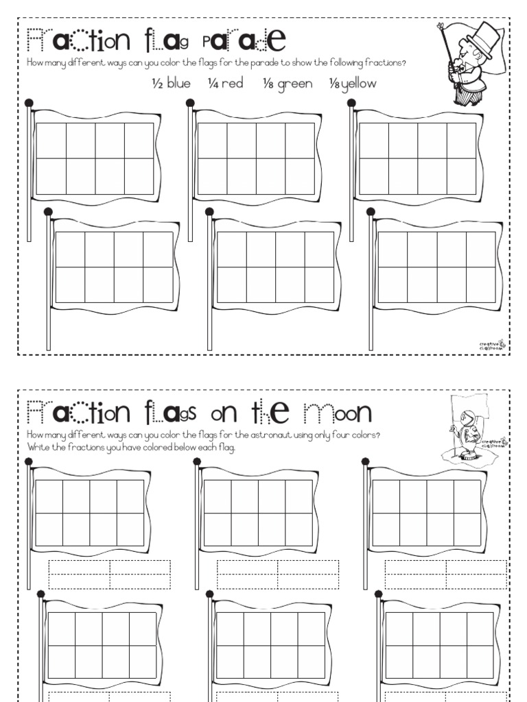 Fraction Flag Coloring Activity | PDF