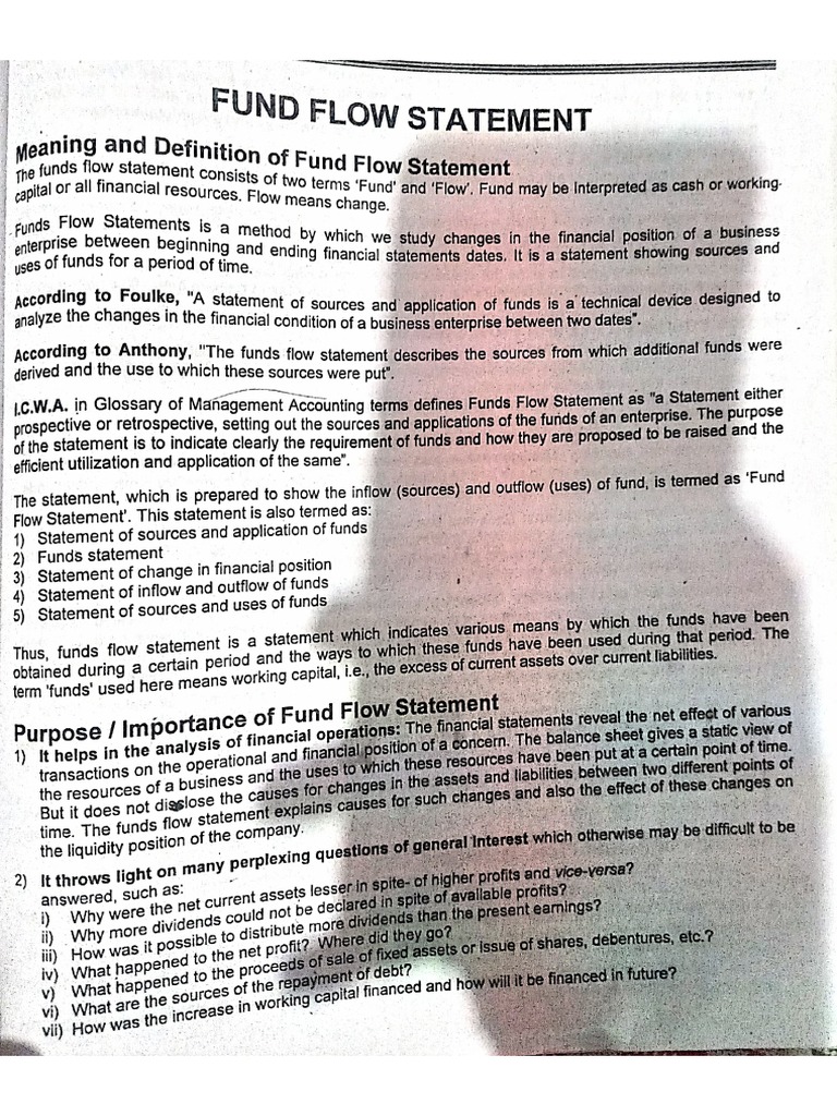 Fund Flow Statement PDF | PDF