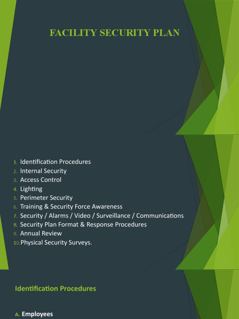 Comprehensive Facility Security Plan | PDF | Background Check | Employment