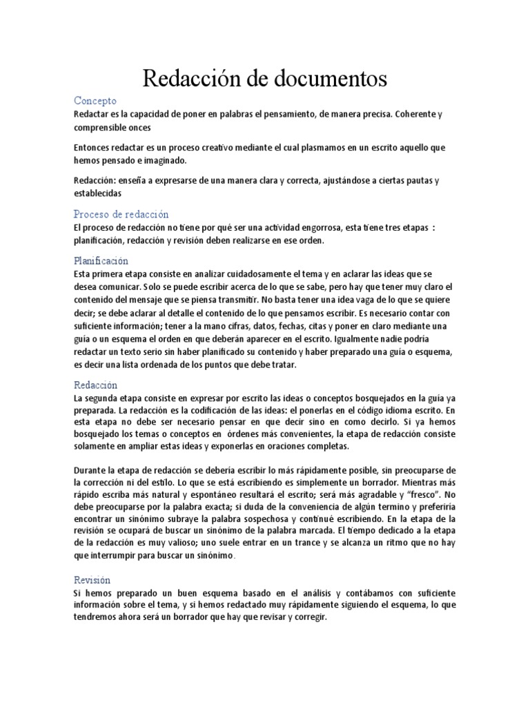 Redacción de Documentos | PDF | Palabra | Oración (Lingüística)