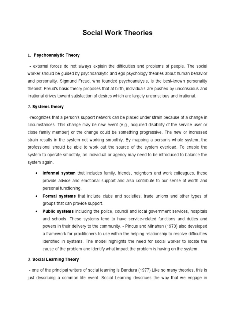 Social Work Theories | PDF | Communication | Social Psychology