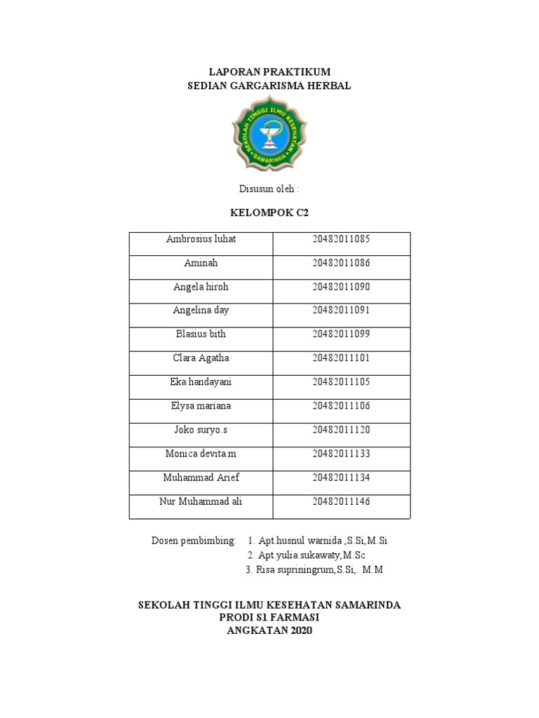 GARGARISMA HERBAL DARI EKSTRAK DAUN TAMBORA | PDF