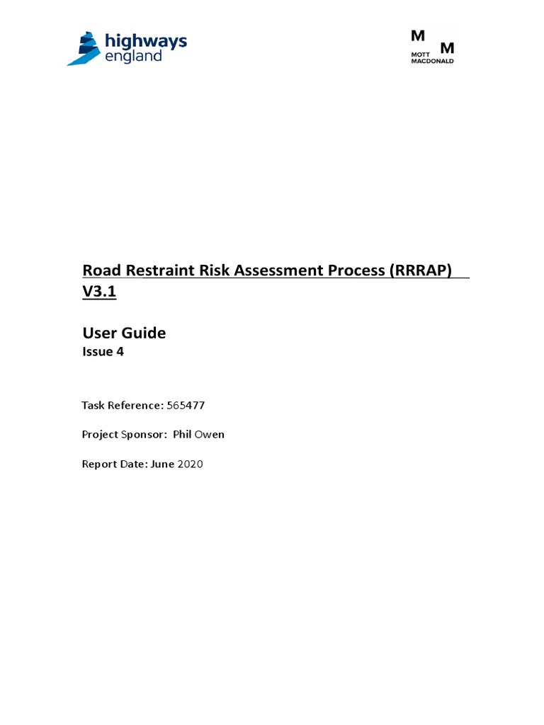 RRRAP UserGuide Issue4 PDF | PDF | Risk | Road