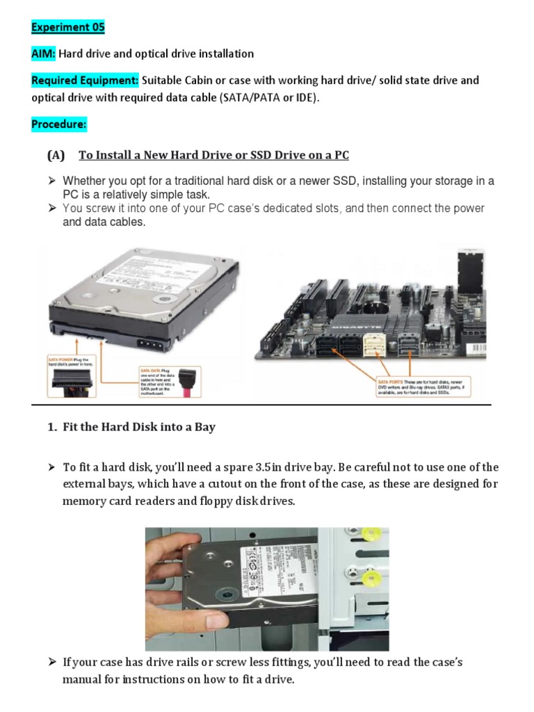 Experiment 05 | PDF | Electrical Connector | Hard Disk Drive