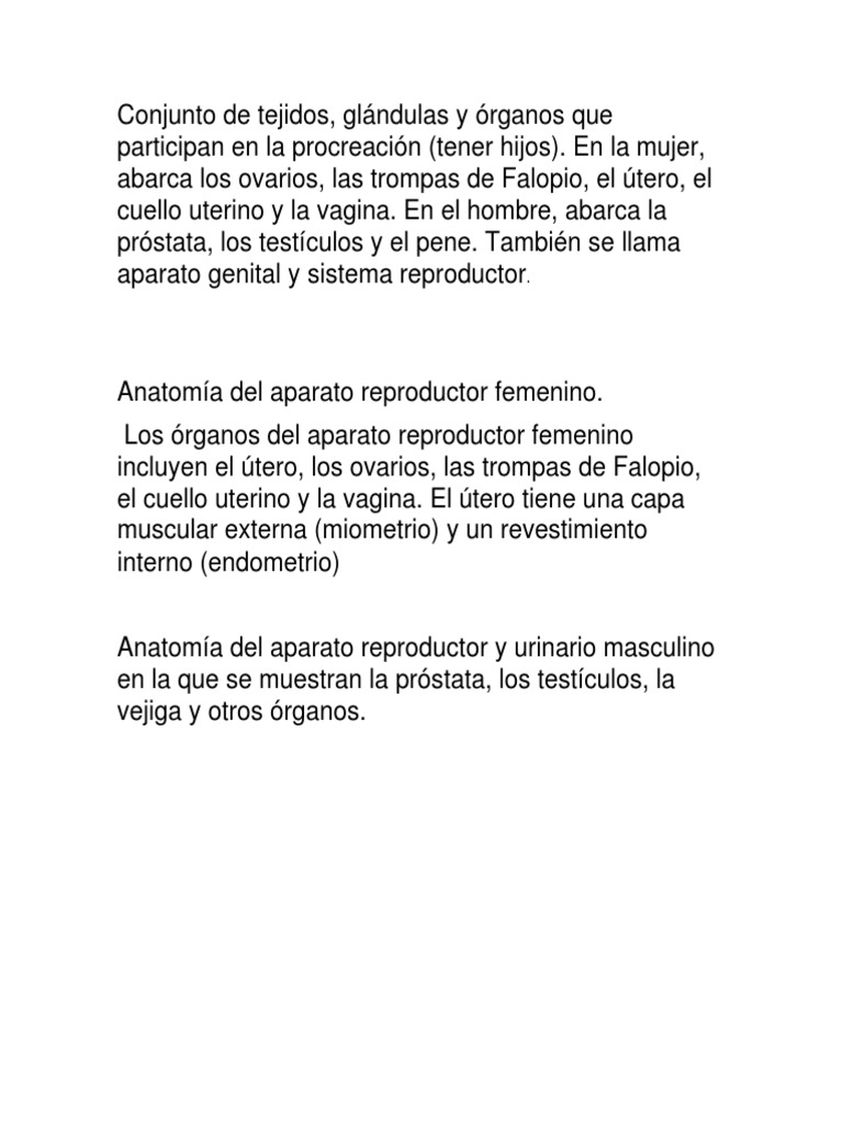 Aparato Reproductor | PDF | Sistema reproductivo | La sexualidad humana