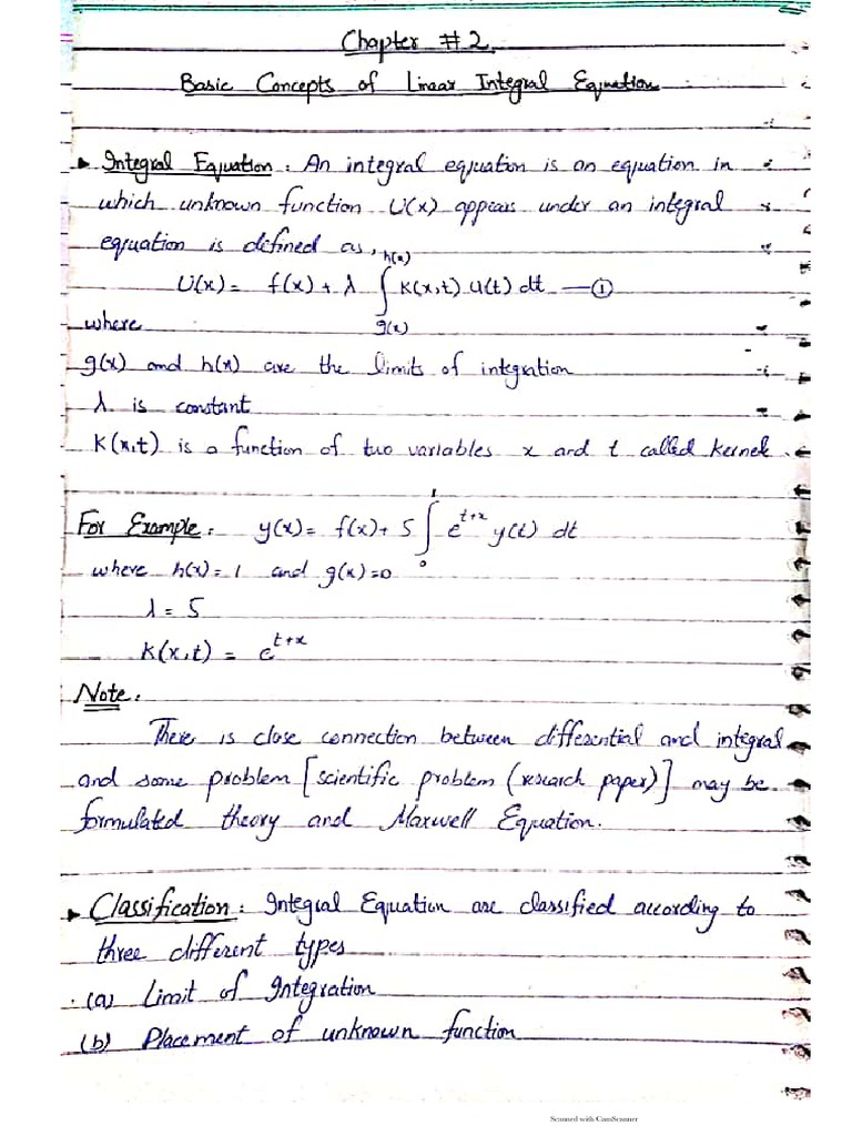 chpt1 Basic Concept About Integral Equation | PDF