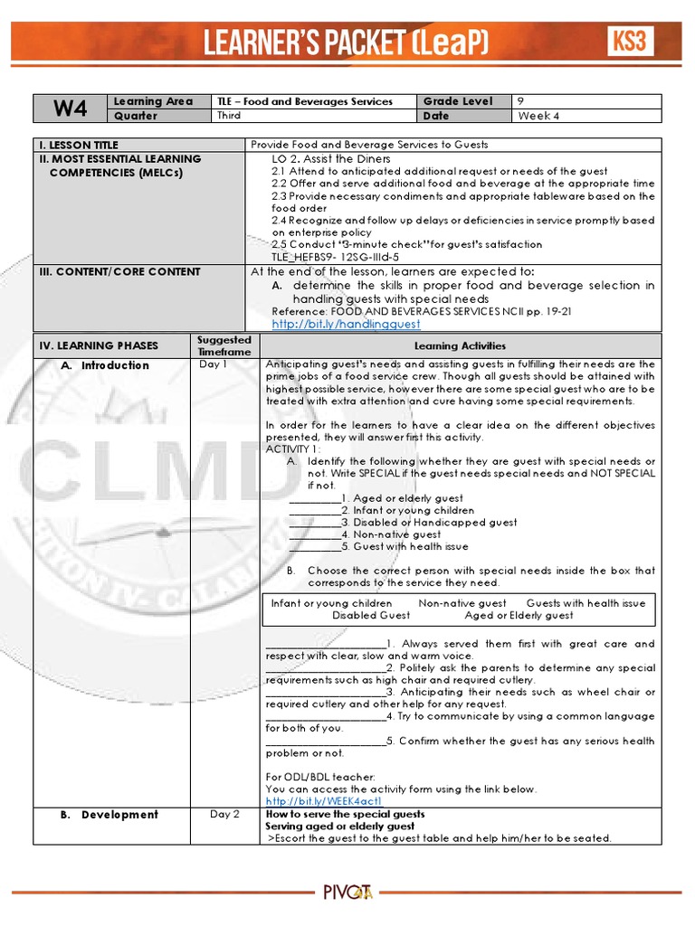 FBS Week 4 Grade 9 Leap | PDF | Learning | Foreign Language