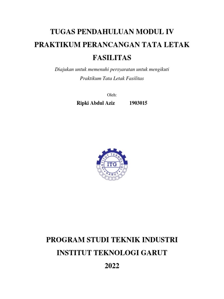 Tugas Pendahuluan Modul Iv Praktikum Perancangan Tata Letak Fasilitas | PDF