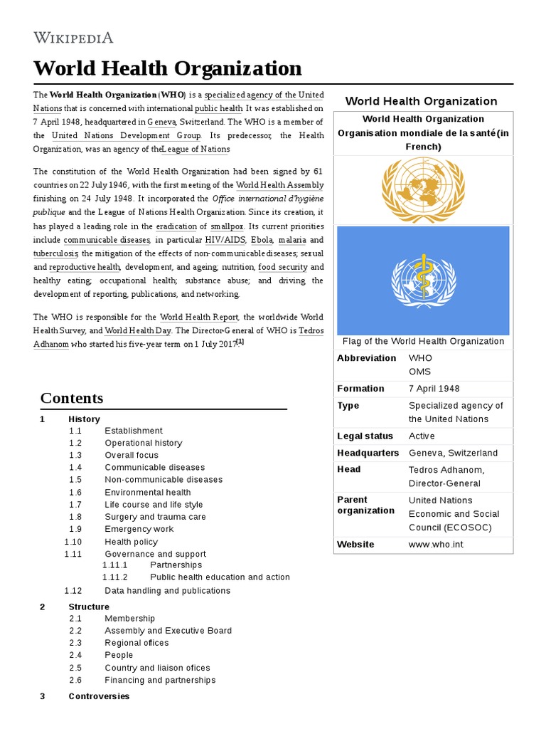 World Health Organization | PDF | World Health Organization | Malaria