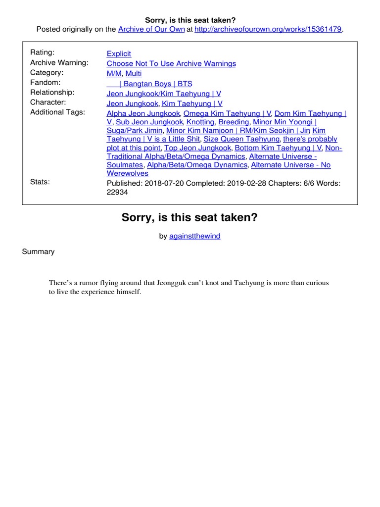 Sorry Is This Seat Taken | PDF