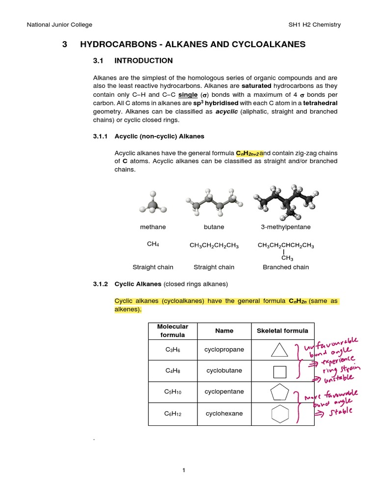 Alkane Teacher (With Notes) | PDF | Alkane | Exhaust Gas
