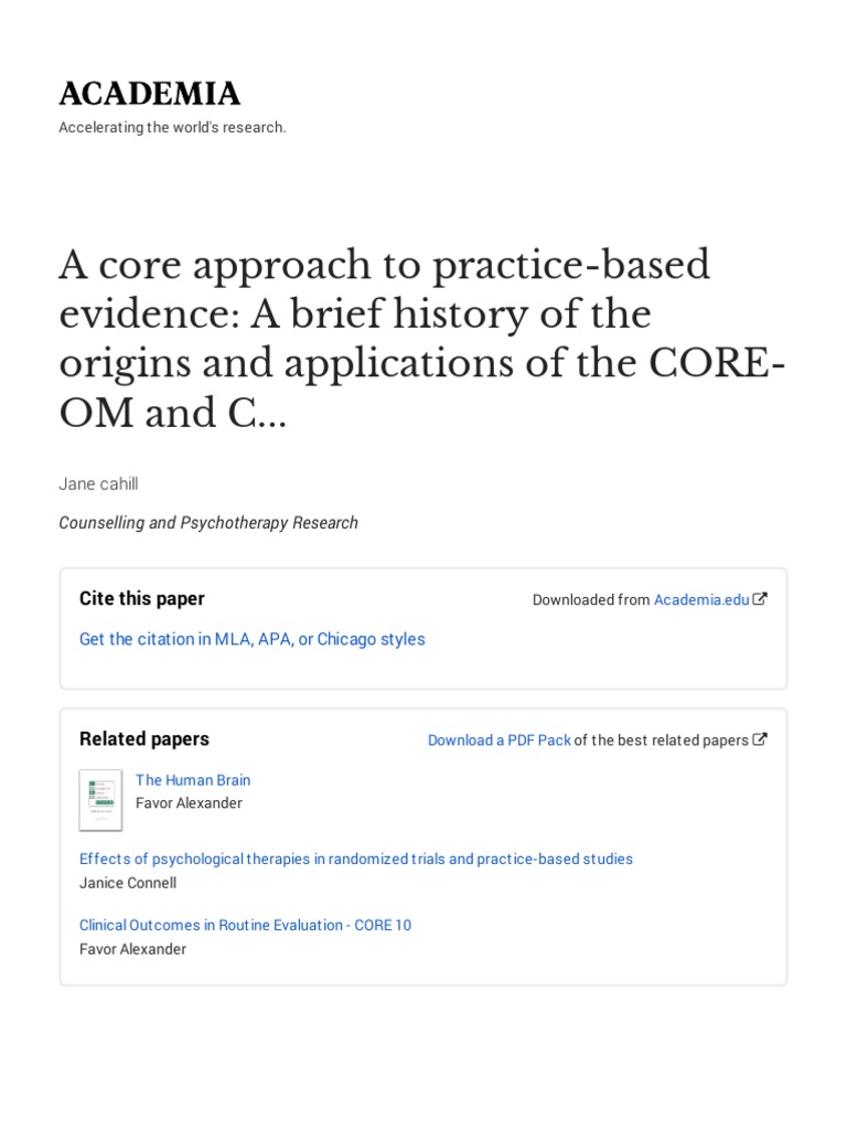 Core SF Om | PDF | Psychotherapy | Clinical Psychology