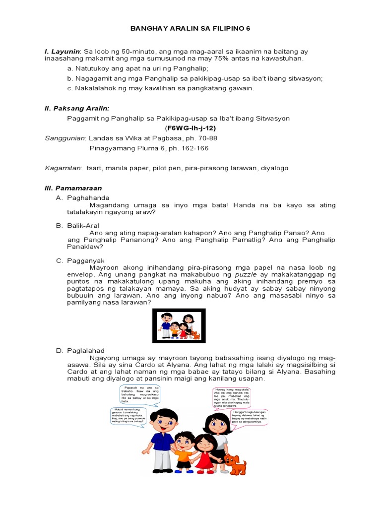 COT BANGHAY ARALIN SA FILIPINO 6 Final | PDF