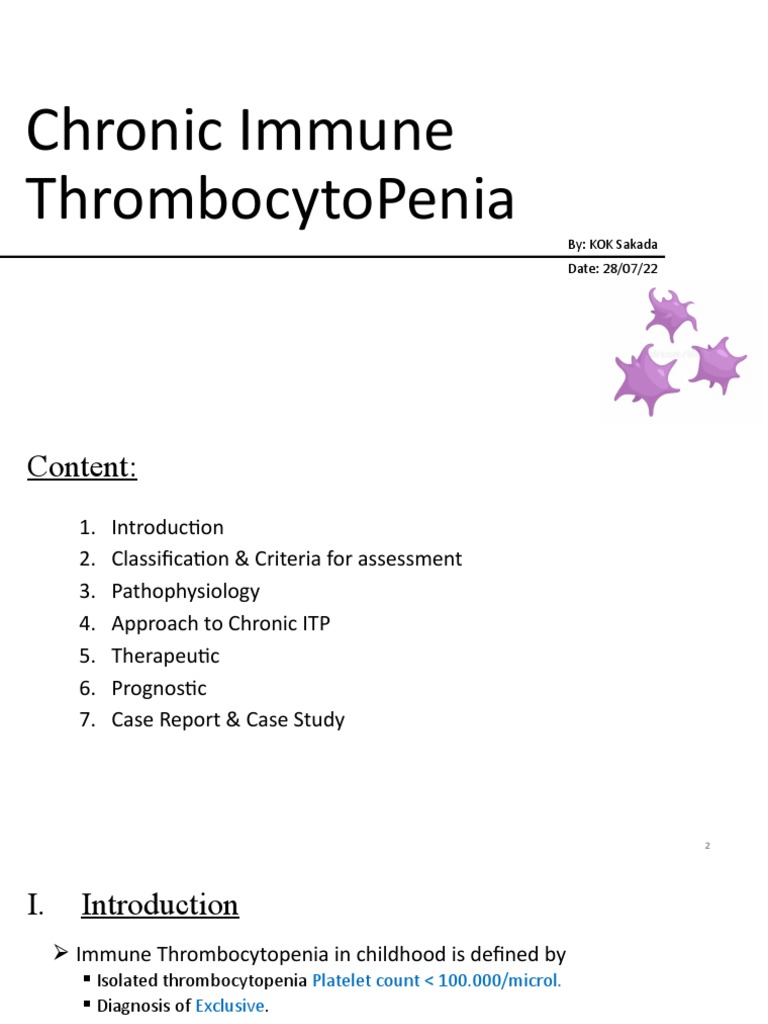 Chronic Immune ThrombocytoPenia + Case Report | PDF | Tissue (Biology ...