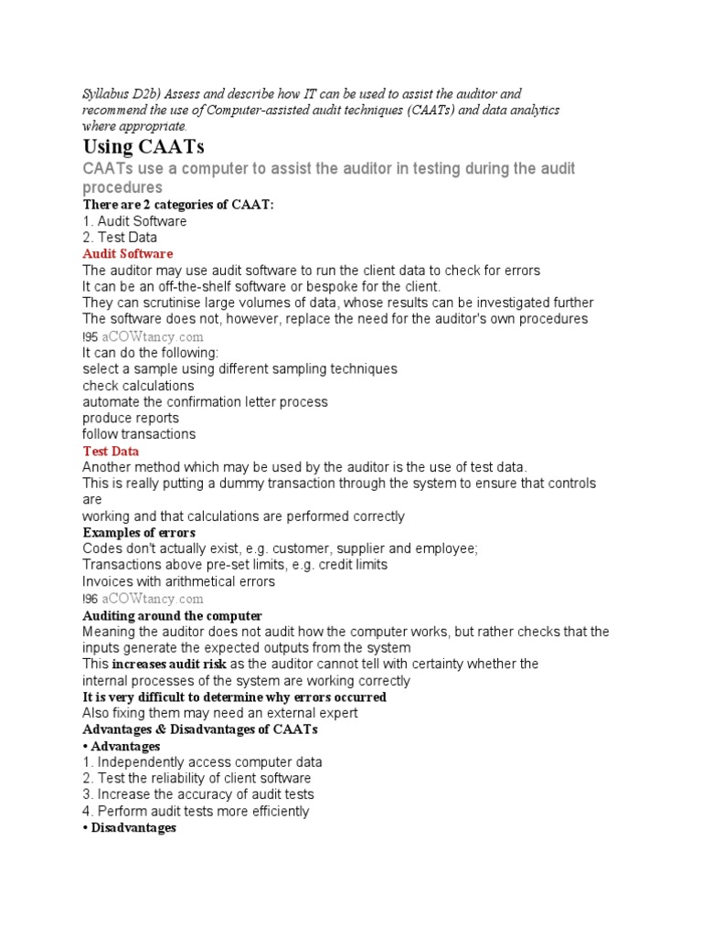 CAAT | PDF