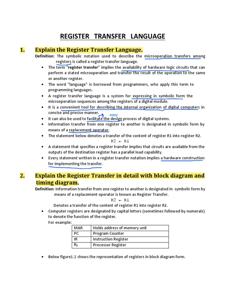 Unit 3.1 LAQs REGISTER TRANSFER LANGUAGE PDF | PDF | Logic Gate ...