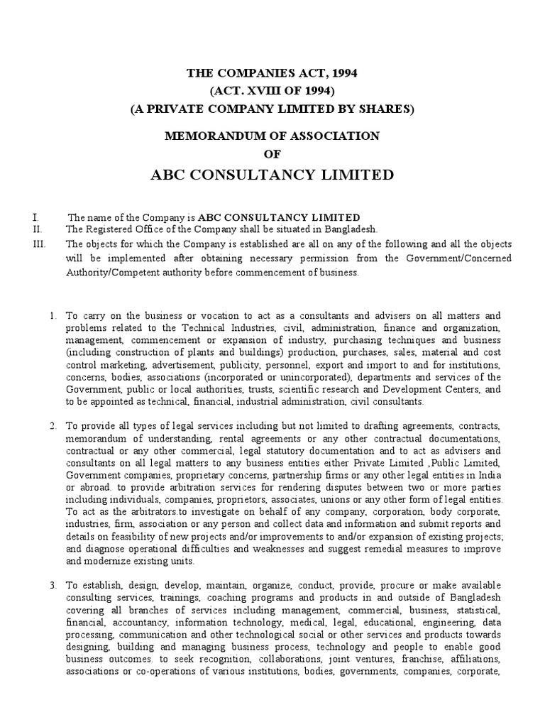 Abc Consultancy Limited | PDF | Dividend | Indemnity