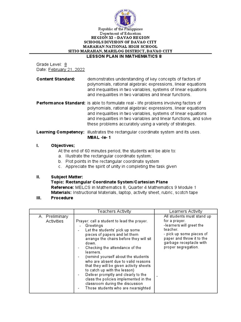 Rectangular Coordinate System | PDF | Cartesian Coordinate System ...