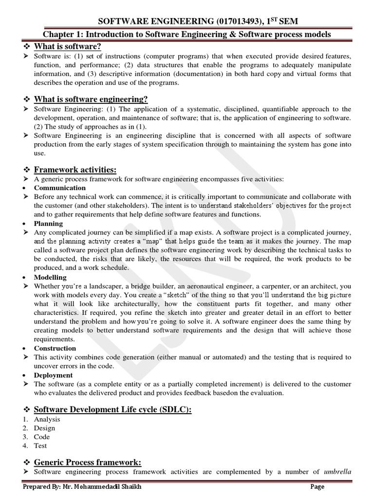 SE Ch1 | Download Free PDF | Software Development Process | Software Prototyping
