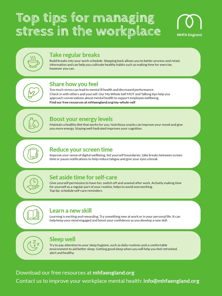 Workplace Stress Management Tips | PDF | Career & Growth | Self-Improvement