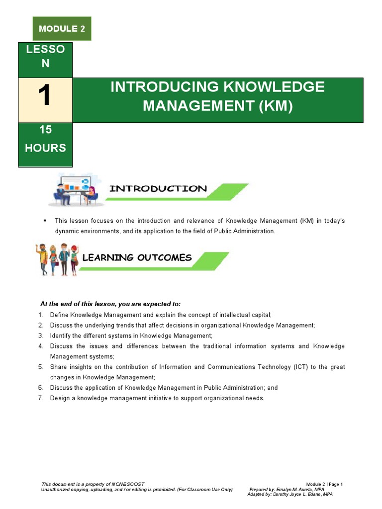 Introducing Knowledge Management (KM | PDF