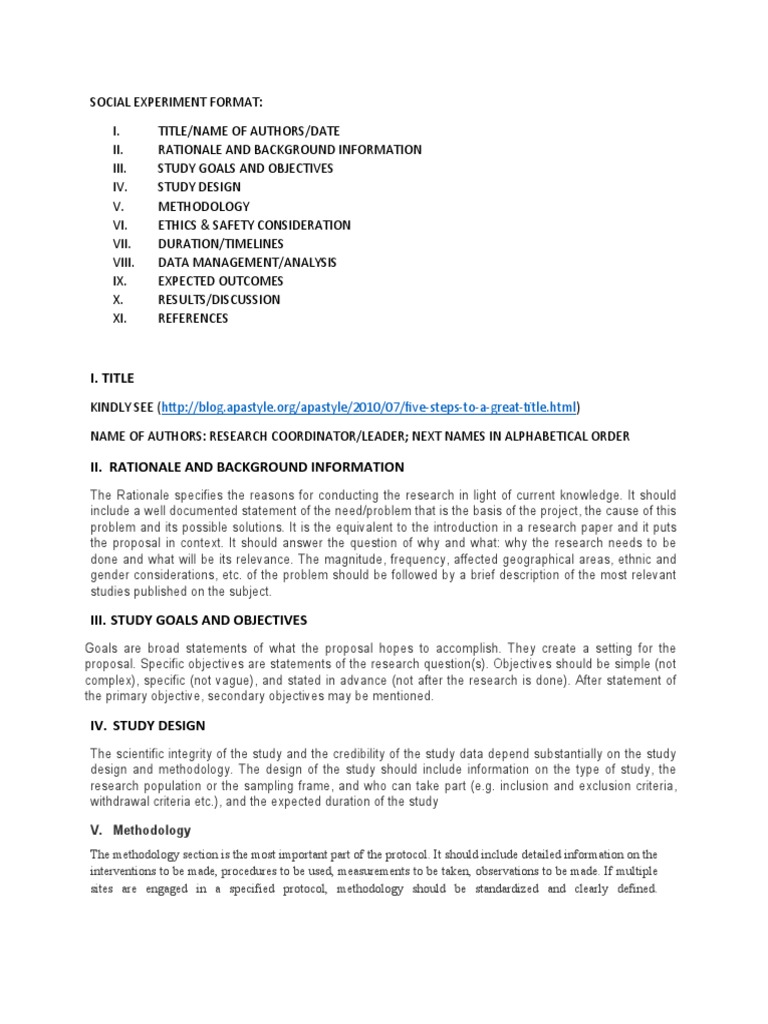 Social Experiment Research Format Guide | PDF | Data | Methodology