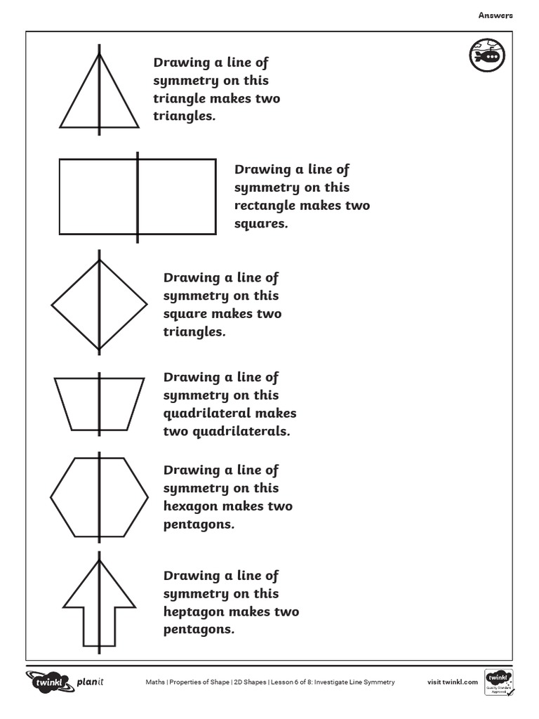 Answers - Investigate Line Symmetry | PDF