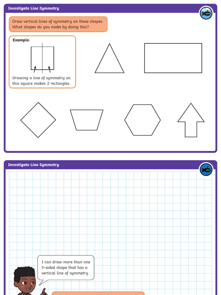 Activity Cards - Investigate Line Symmetry | PDF | Symmetry | Shape